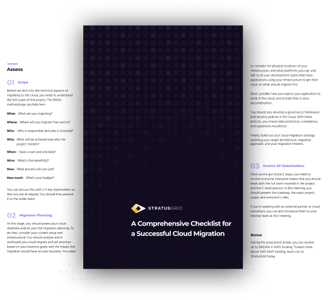 Free Cloud Migration Checklist to Maximize ROI | StratusGrid Free Cloud Migration Checklist to Maximize ROI | StratusGrid